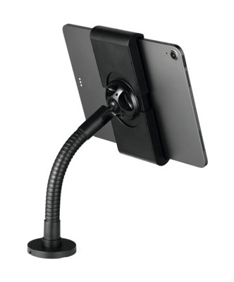 Durable TOUGH Locking Goose Neck Tablet Holder Wall/Table Mount - Black
