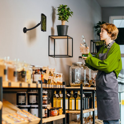 Durable TOUGH Locking Goose Neck Tablet Holder Wall/Table Mount - Black