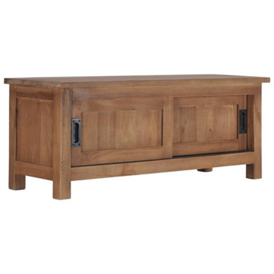 Durable TV Cabinet 90x30x35 cm Solid Teak Wood