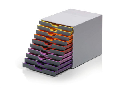 Durable VARICOLOR Desktop Organiser 10 Drawer Colour Coded Modular ...