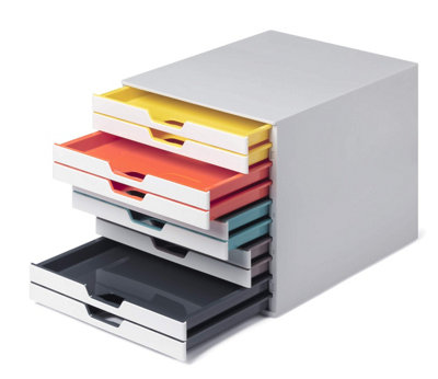 Durable VARICOLOR MIX Desktop Organiser 10 Drawer Colour Coded Storage ...