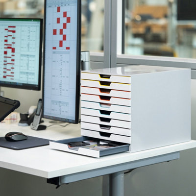 Durable VARICOLOR MIX Desktop Organiser 10 Drawer Colour Coded Storage ...