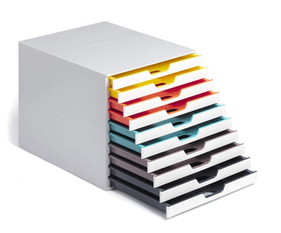Durable VARICOLOR MIX Desktop Organiser 10 Drawer Colour Coded Storage ...
