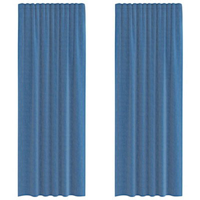 Durable Voile Curtains with Rod Pockets 2 pcs Royal Blue