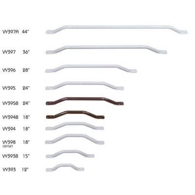 Durable White Steel Grab Bar with Rounded Safety Ends - 300mm Length