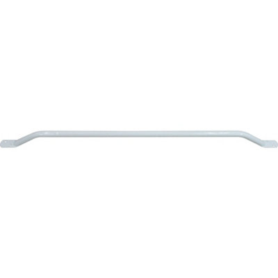 Durable White Steel Pipe Grab Bar with Rounded Safety Ends - 1130mm Length