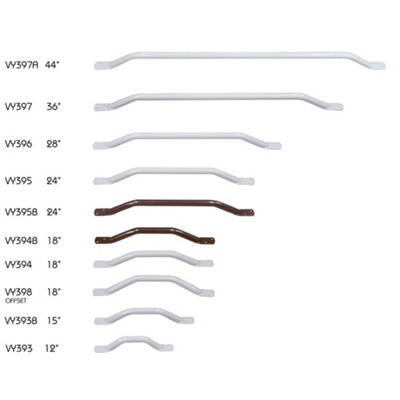 Durable White Steel Pipe Grab Bar with Rounded Safety Ends - 381mm ...