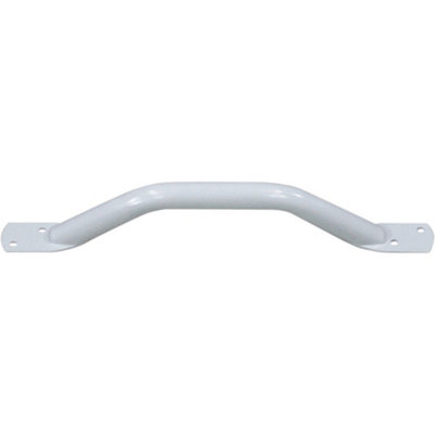 Durable White Steel Pipe Grab Bar with Rounded Safety Ends - 381mm ...