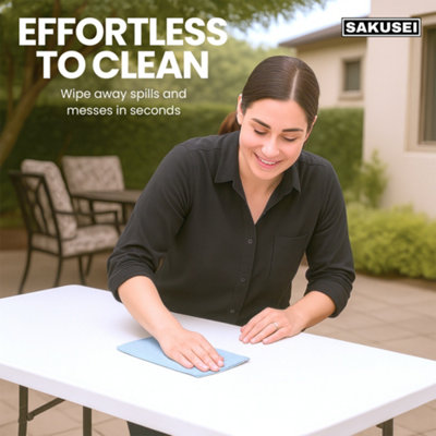 Durabull 6ft Folding Trestle Table 180cm White Folding Table