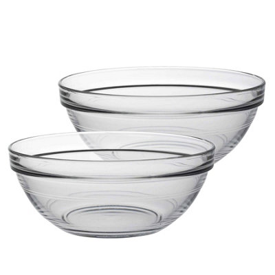 Duralex Lys Glass Stacking Bowls for Kitchen, Serving - 17cm (7 ...