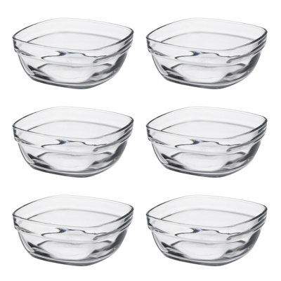 Duralex Set of 6 Lys Square Stacking Bowl 11cm | DIY at B&Q