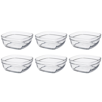 Duralex Set of 6 Square Stacking Bowls 14cm | DIY at B&Q
