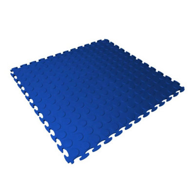 DuraStud 50cm Coin Finish Blue Garage Floor Tiles Pack of 4 covering 1m2