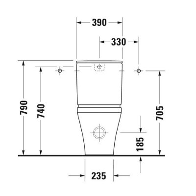 Duravit DuraStyle Close Coupled Closed Back Toilet with Seat