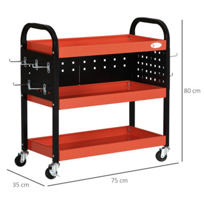 DURHAND 3 Tier Rolling Tool Cart for Garage Mechanics Warehouse 100 kg ...