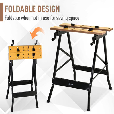 Clamping sawhorse workbench store