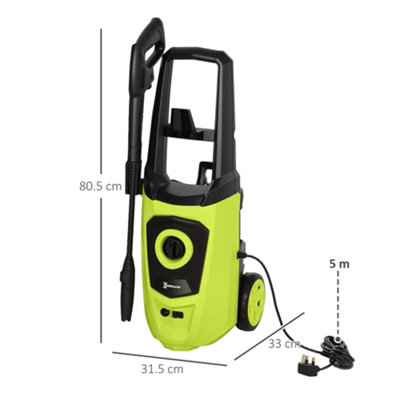 Buy DURHAND High-Performance Power Washer 1800W, 150 Bar, 510 L/h Green ...