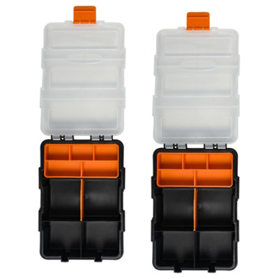 DURHAND Set Of 4 Plastic DIY Tool Storage Boxes Dividers Locking Lids ...