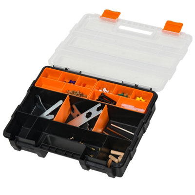 DURHAND Set Of 4 Plastic DIY Tool Storage Boxes Dividers Locking Lids ...