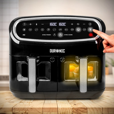 Duronic AF34 BK Air Fryer Triple Drawer 10L Digital AirFryer with ...