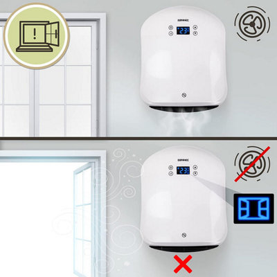 Duronic BFH21 Bathroom Heater, Wall Mounted, Downflow Heat, Adjustable ...
