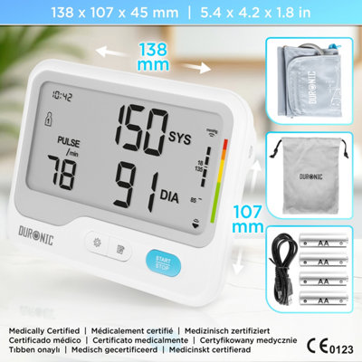 DURONIC BLOOD PRESSURE MONITOR BPM125 CE APPROVED BLOOD PRESSURE ...