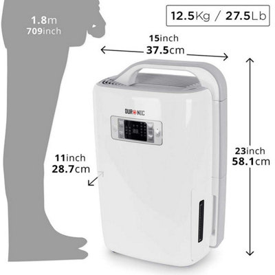 Duronic DH20 Dehumidifier, Prevents Mould, Damp and Condensation ...