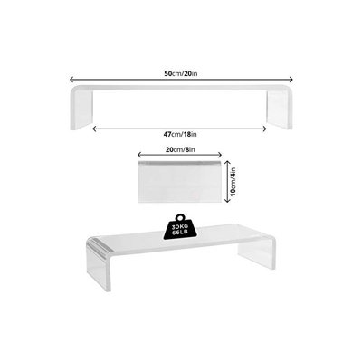 Duronic DM053 Monitor Stand Riser 50x20cm, Laptop and Screen Stand for ...