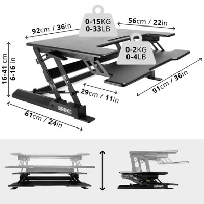 Duronic DM05D1 Sit-Stand Desk Workstation, Desk Convertor, Manually ...