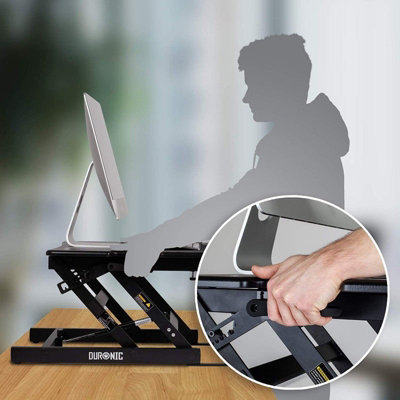 Duronic DM05D18 Sit-Stand Desk Workstation, Desk Convertor, Manually ...