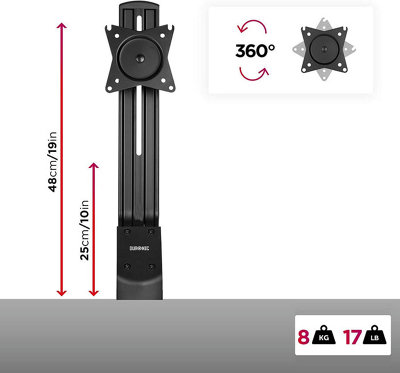 Duronic DM12X1 1-Screen Monitor Arm with Desk Clamp and VESA Bracket ...