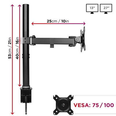 Duronic DM151X2 2-Screen Monitor Arm with Desk Clamp and VESA Bracket ...
