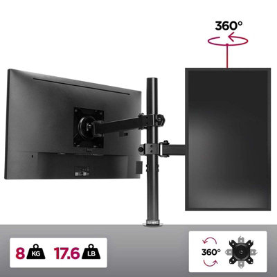 Duronic DM151X2 2-Screen Monitor Arm with Desk Clamp and VESA Bracket ...