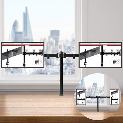 Duronic DM152 2-Screen Monitor Arm with Desk Clamp and VESA Brackets ...