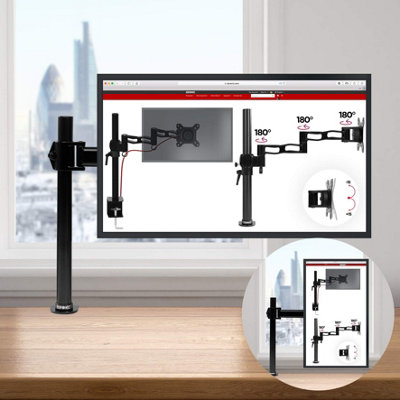 Duronic DM251X3 /BK 1-Screen Monitor Arm with Desk Clamp and VESA ...