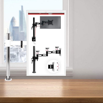 Duronic DM251X3 /WE 1-Screen Monitor Arm with Desk Clamp and VESA ...