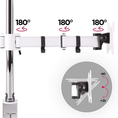 Duronic DM252 /WE 2-Screen Monitor Arm with Desk Clamp and VESA ...