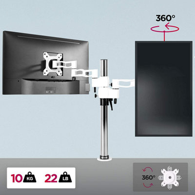 Duronic DM351X3 /WE 1-Screen Monitor Arm with Desk Clamp and VESA ...