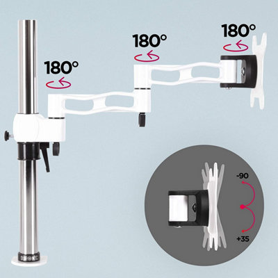 Duronic DM351X3 /WE 1-Screen Monitor Arm with Desk Clamp and VESA ...