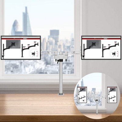 Duronic DM352 /SR 2-Screen Monitor Arm with Desk Clamp and VESA ...