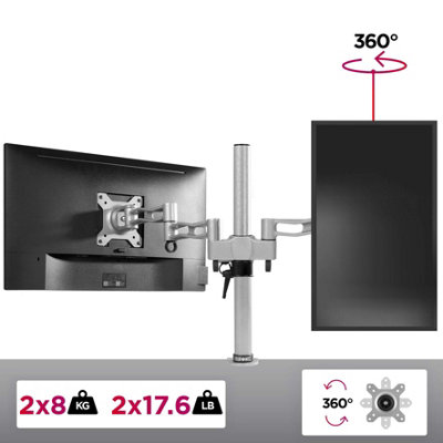 Duronic DM352 /SR 2-Screen Monitor Arm with Desk Clamp and VESA ...