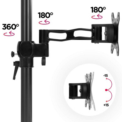 Duronic DM35V2X2 2-Screen Vertical Monitor Arm, Desk Clamp + VESA ...