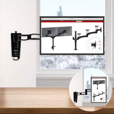 Duronic DM35W1X3 1-Screen Monitor Arm, Wall Mount with VESA Bracket ...