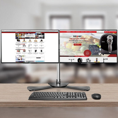 Duronic DM752 2-Screen Freestanding Monitor Arm with VESA Brackets ...
