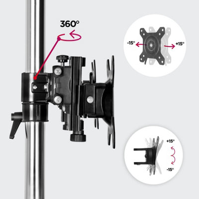 Duronic DM752 2-Screen Freestanding Monitor Arm with VESA Brackets ...