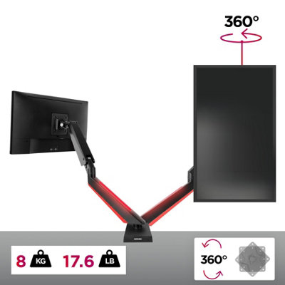 DURONIC DMGM5X1 1-SCREEN MONITOR GAS-POWERED ARM, FULL RANGE MOVEMENT ...