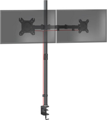 Duronic DMT152 2-Screen Extra Tall Monitor Arm with Desk Clamp, 100cm ...