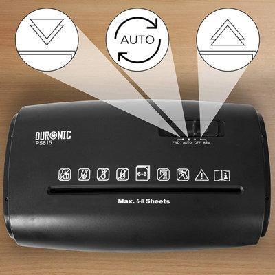 Duronic Electric Paper Shredder PS815 8 x A4 Sheets at a Time Cross Cut ...