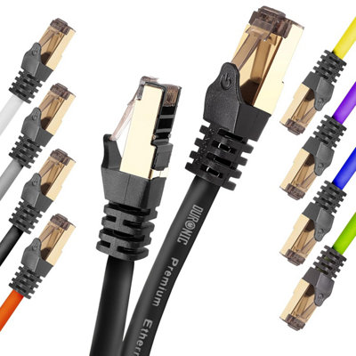 Duronic Ethernet Cable 1.5M CAT8 High Speed Network Internet Cable RJ45 ...