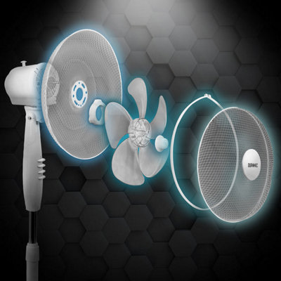 Duronic FN30 Pedestal Fan 16" with 3 Speeds, Floor Standing Fan with ...